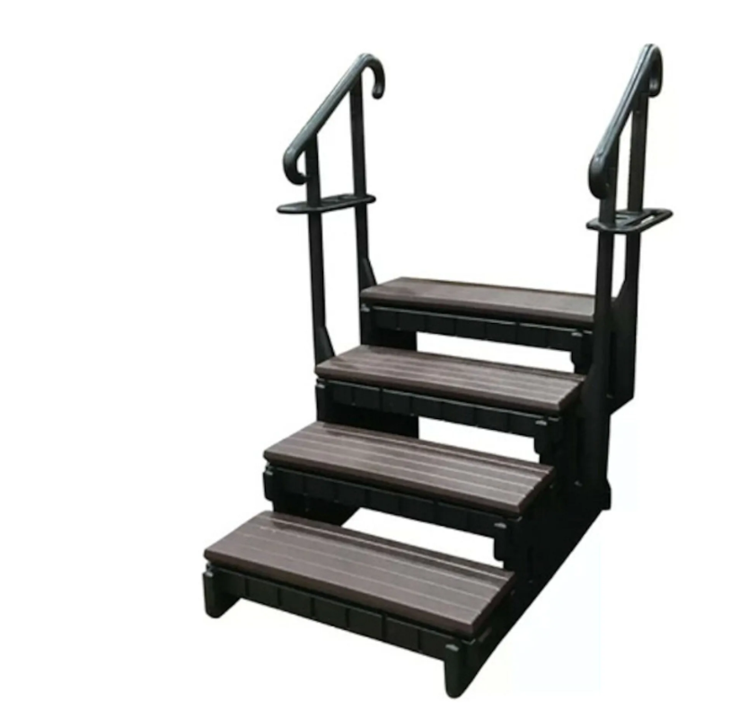 SSS36-4-E-BLK Confer 4-Tier Steps Espresso Treads with Handrails