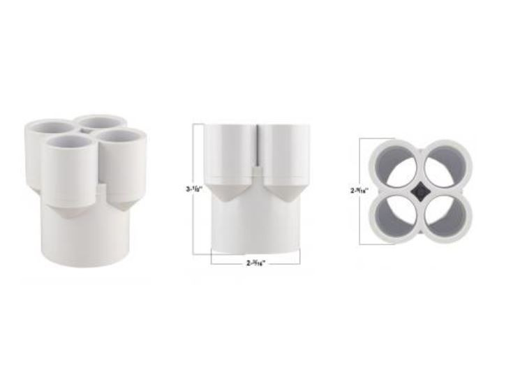 CMP 4 Port 1 1/2 Inch 4x 3/4 Inch PVC Manifold 21127-040-000