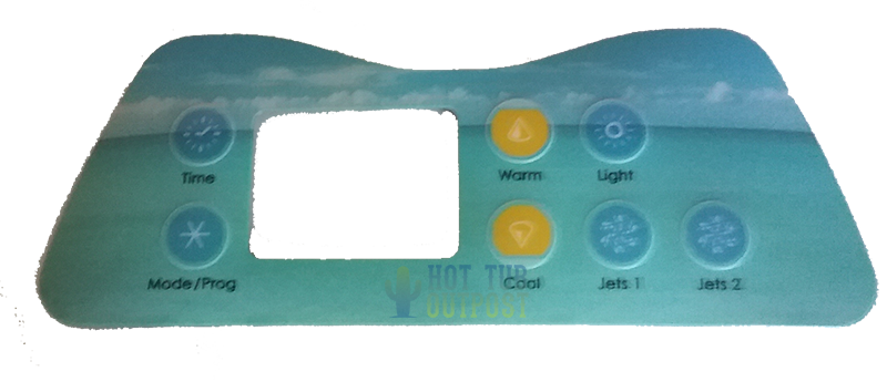 Artesian Island Spa Control Panel Overlay 8 Button 11-0036-77