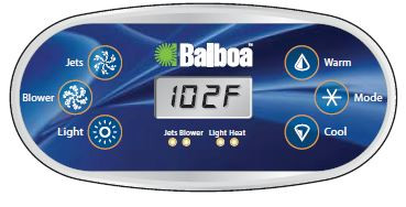 Great Lakes VL600 6 Button Control Panel 90053500 Emerald Spa
