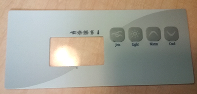 Nordic Hot Tub Control Panel Overlay 070052