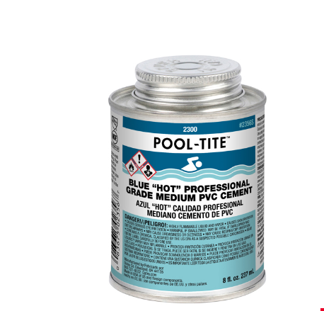 PoolTite Blue PVC Cement Glue 1/2 Pint Hot 2356S