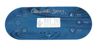 Clearwater Spa Beachcraft Oval Control Panel Overlay 12218