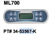 Balboa ML700 Spa Control Panel 53567 8 Button LCD 8 Pin Molex