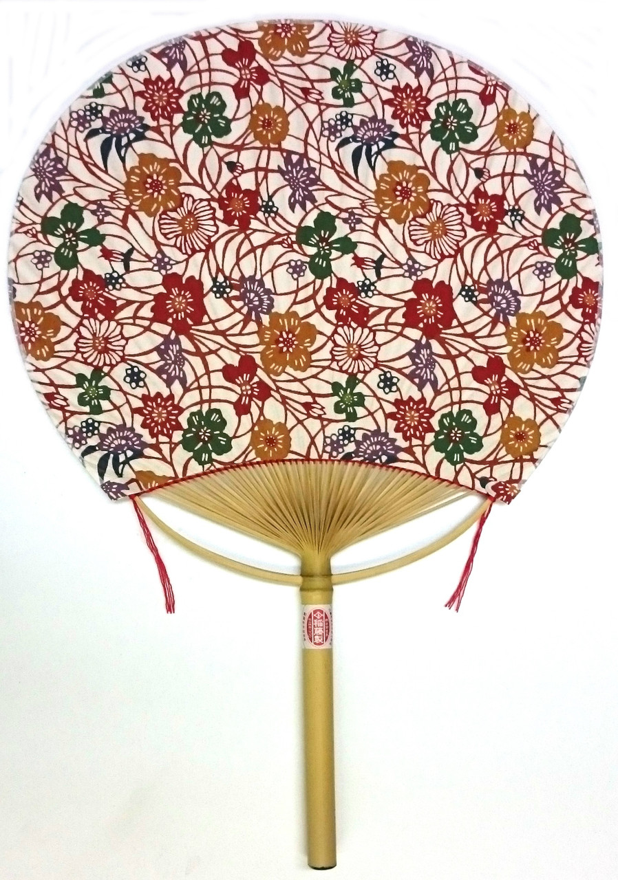 Inato Hinaga Floral Beige Fragrance Uchiwa, KA-08 (M)