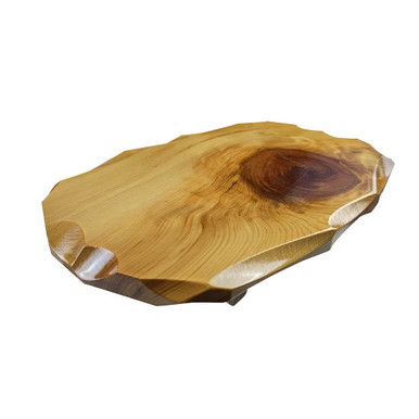 Kiso Hinoki Cypress Carved Tray, Natural