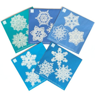 IEDA Japanese Washi Paper Reusable Window Decoration, 3 Snowflakes Flakes