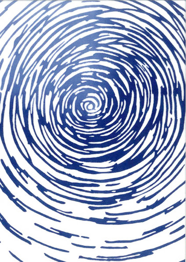 Rienzome Tenugui with Patterns of Whirling Tides (228)