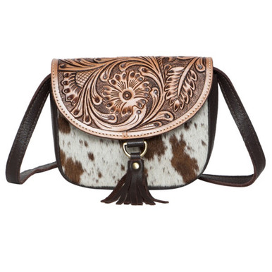 The Design Edge Women's AB17 Tooling Leather Cowhide Bag - Assorted ...