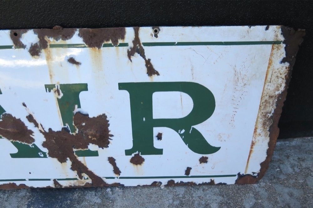 RARE c1920's LARGE AMERICAN SINCLAIR OIL / GAS STATION METAL SIGN