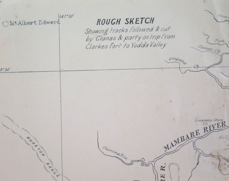 RARE 1896 Colonial British New Guinea Map. Mambare River & Kumusi ...