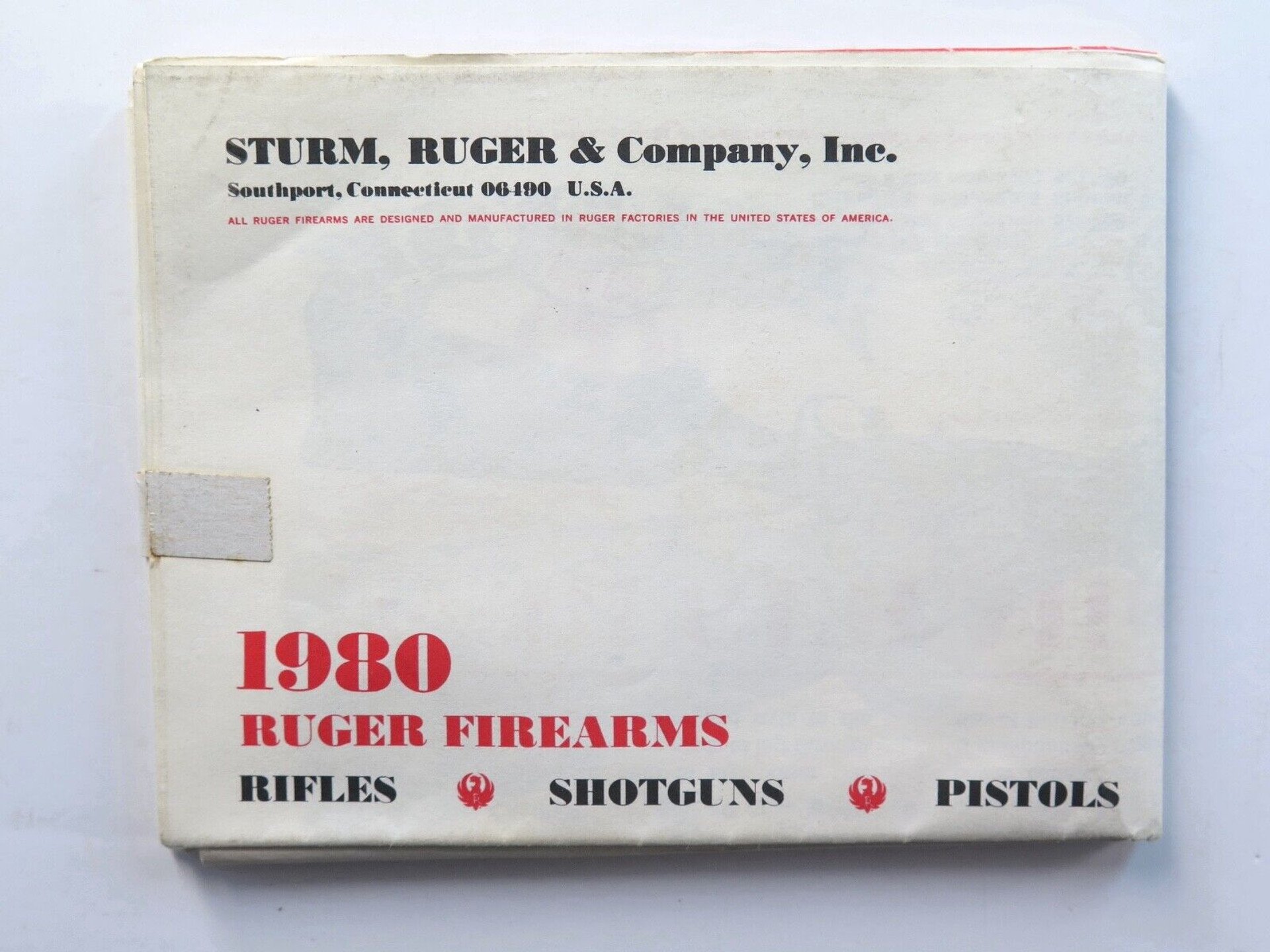 Large Ruger 1980 Catalog of Ruger Firearms Poster. Rifle, Revolvers, Pistols - Harrington & Co.