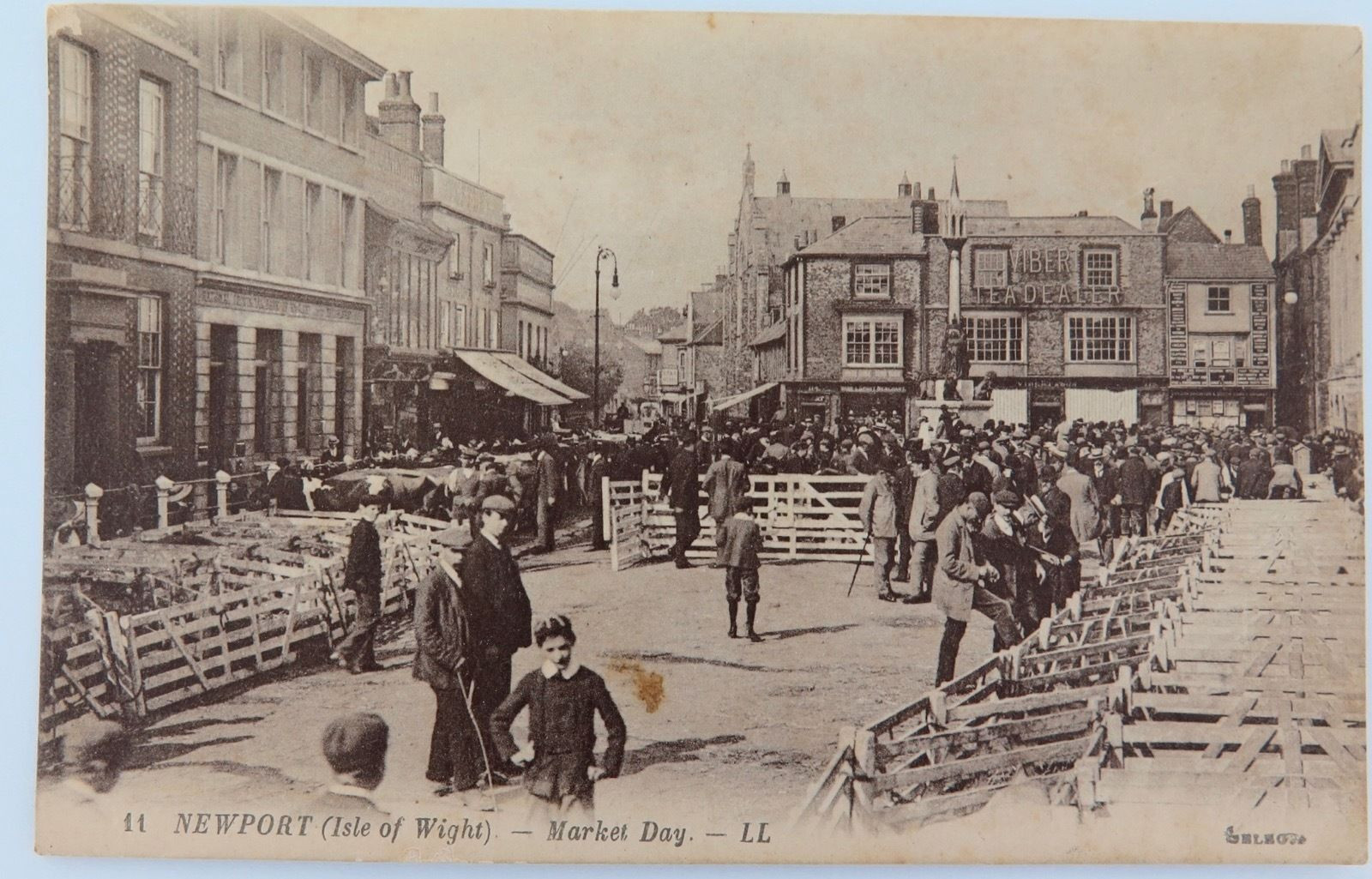 ISLE OF WIGHT. RARE EARLY 1900s POSTCARD. NEWPORT MARKET DAY NO 11 LL ...