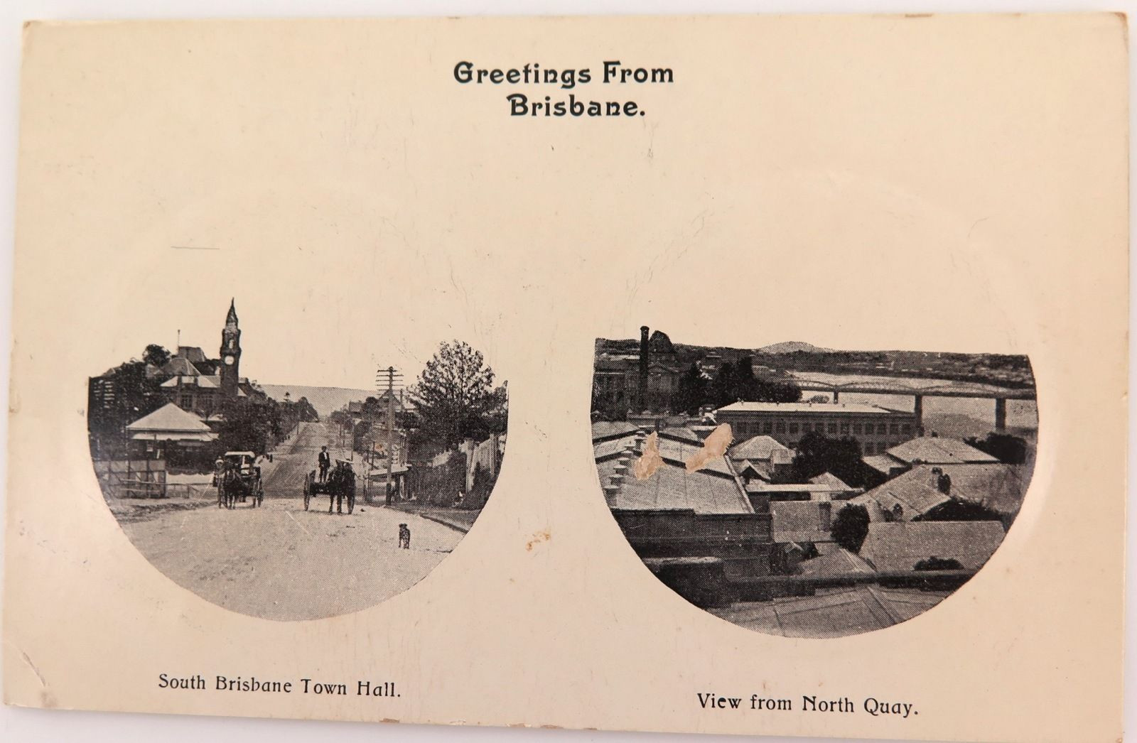 BRISBANE, GREETINGS FROM BRISBANE SOUTH BRISBANE NORTH QUAY EARLY 1900s ...