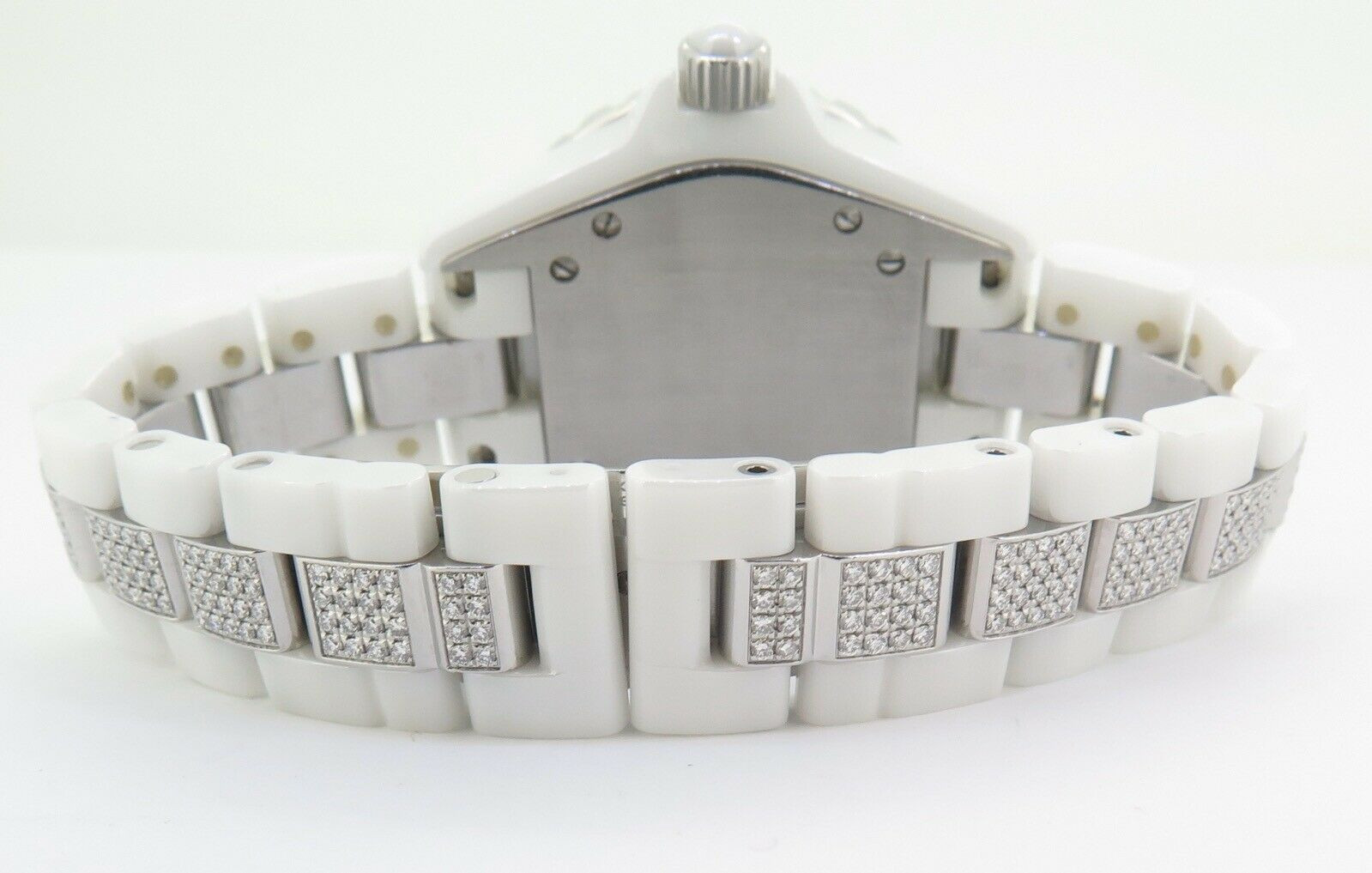 Chanel J12 Diamond Set Quartz 33m Ceramic Wrist Watch & Box H1420