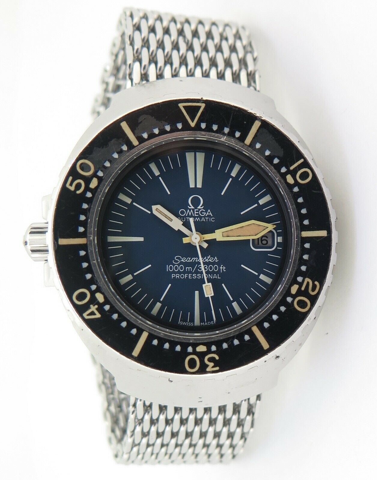 Rare 70s Omega "The Grand" Automatic Seamaster 1000m Steel Mens Watch