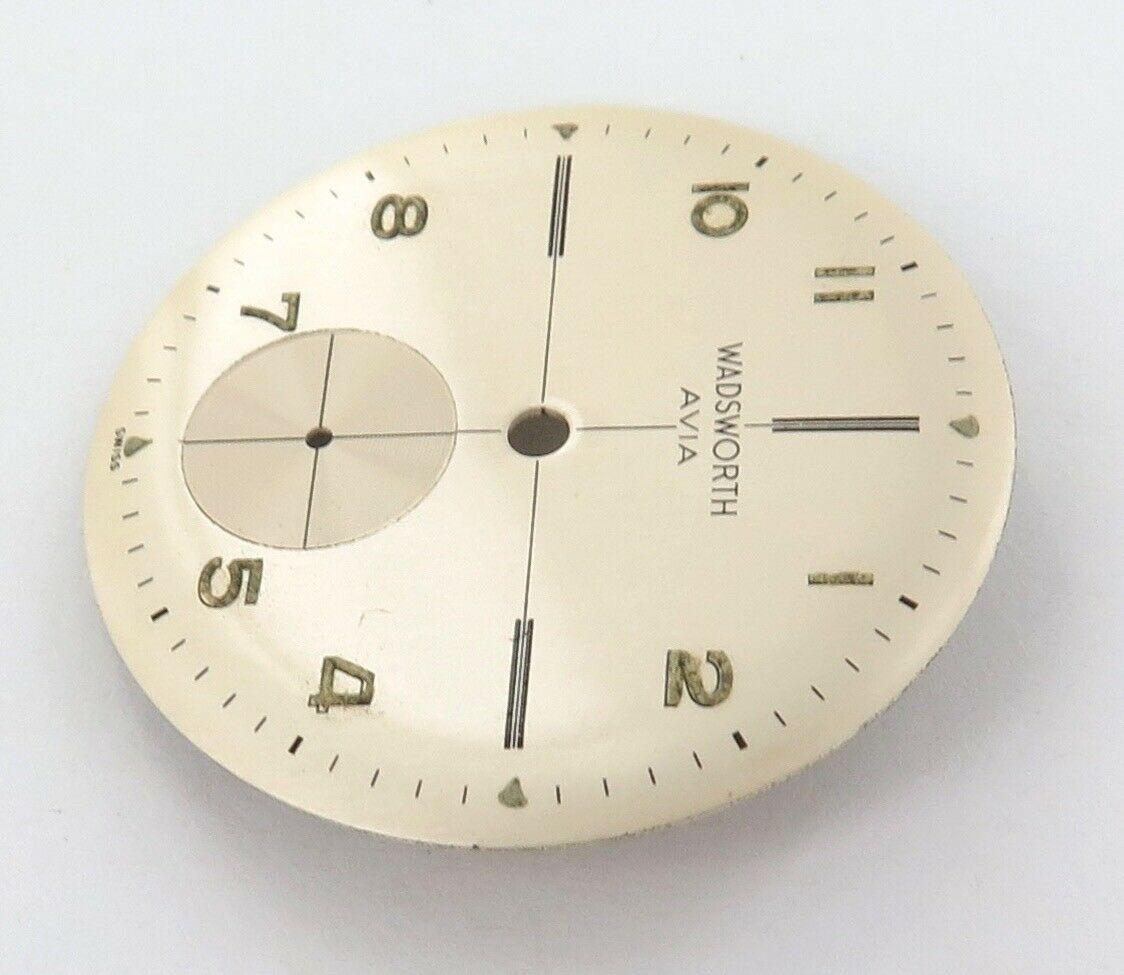 SCARCE / VINTAGE WADSWORTH AVIA NOS MENS WATCH DIAL 26.7mm.