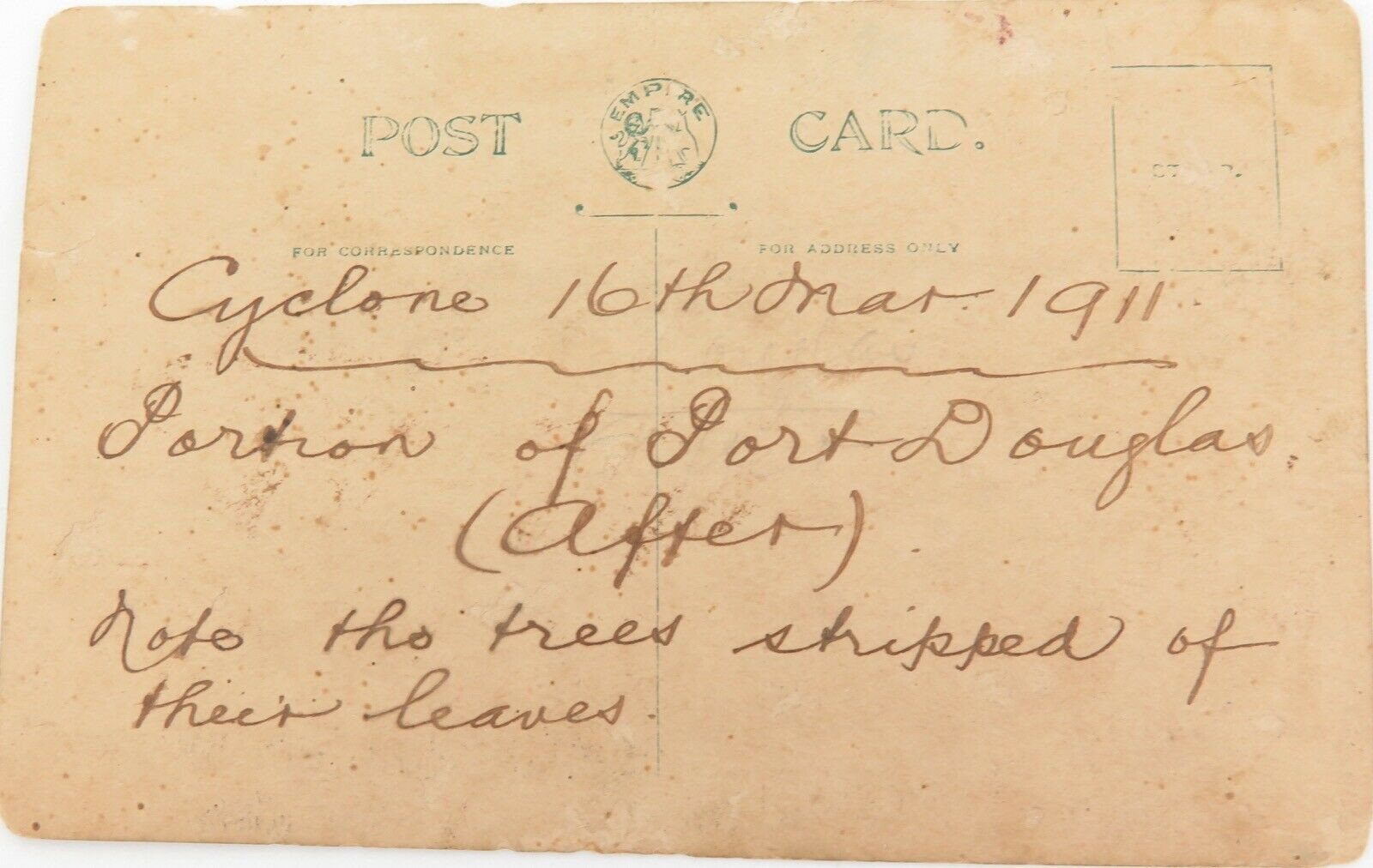 RARE “BEFORE & AFTER” PHOTO’S CYCLONE DAMAGE, MARCH 1911 PORT DOUGLAS QLD