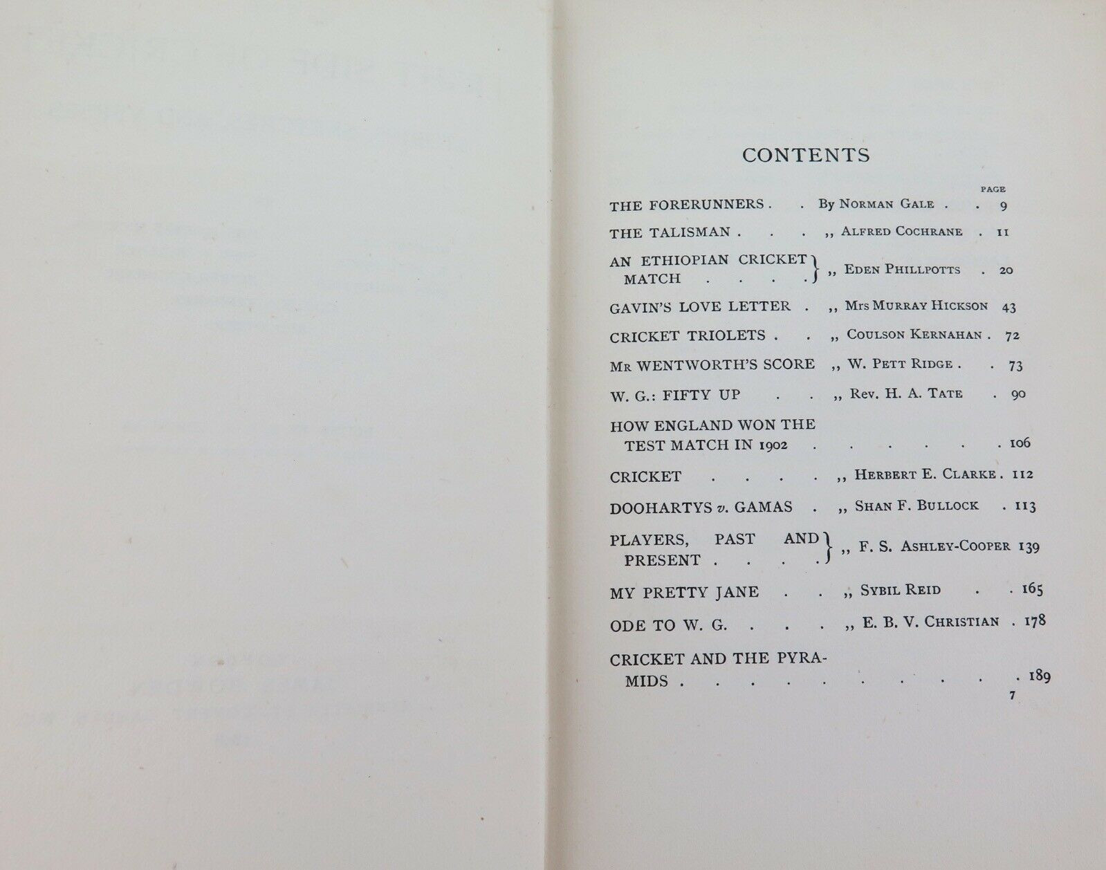 SCARCE 1898 “ THE LIGHT SIDE OF CRICKET. STORIES, SKETCHES AND VERSES”