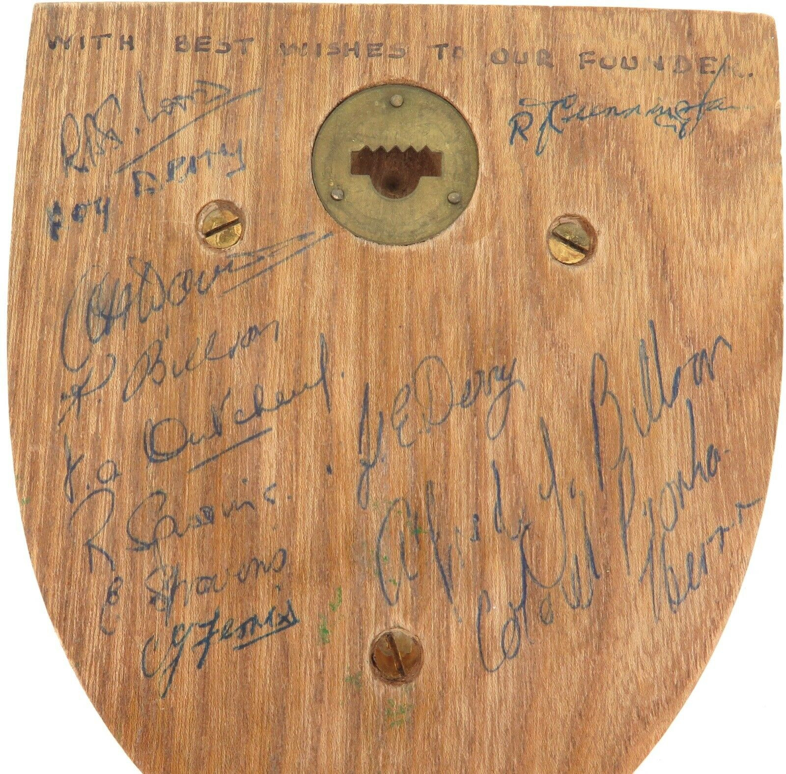 BRITISH ROYAL TANK REGIMENT HANDSIGNED PLAQUE.