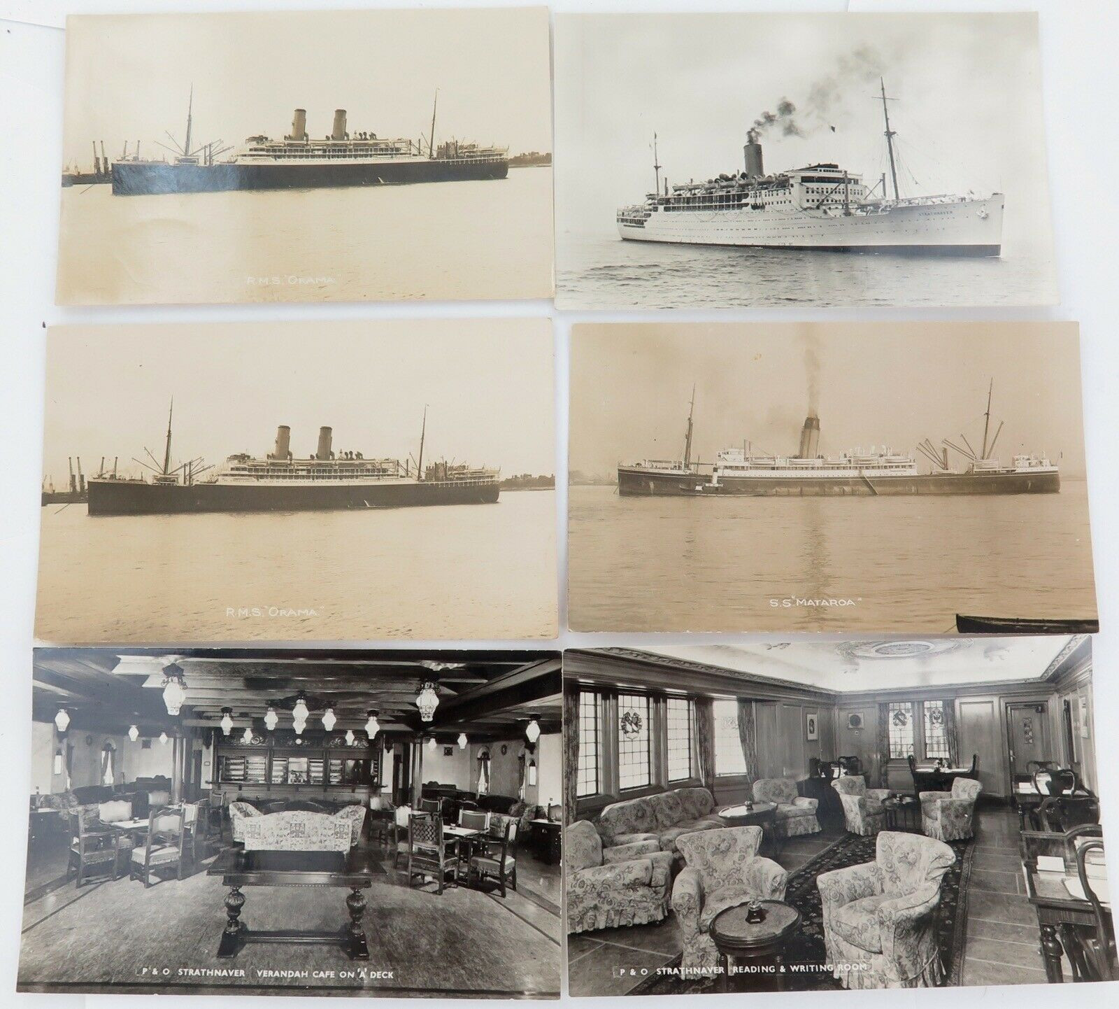 6 VINTAGE REAL PHOTO POSTCARDS RPPC. NAUTICAL / SHIPS.