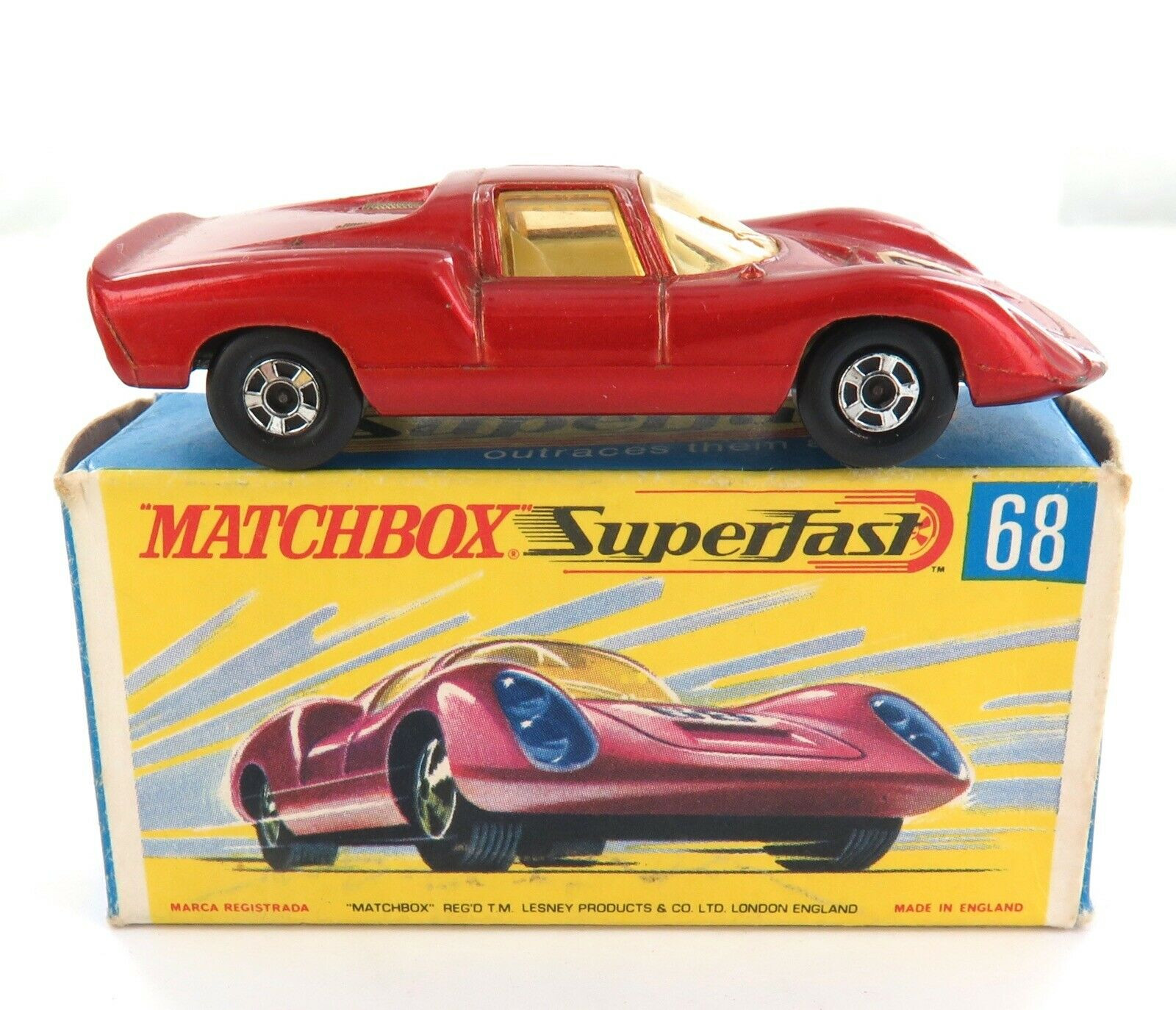 NICE VINTAGE MATCHBOX SUPERFAST SERIES 68 PORSCHE 910 DIECAST CAR ...