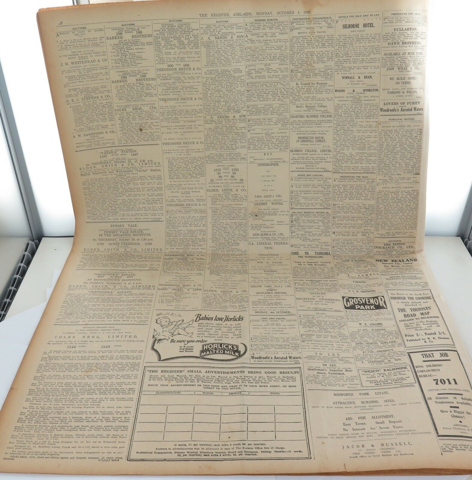 4 OCT 1926 / THE REGISTER NEWSPAPER, ADELAIDE. LARGE ROYAL SHOW SECTION.