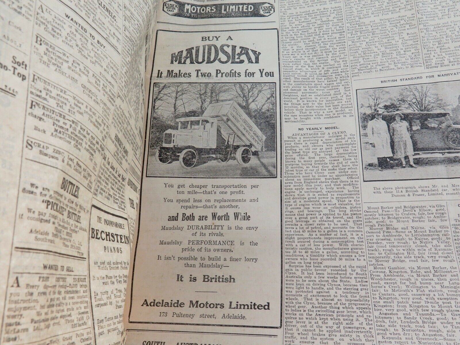 3 NOV 1926 / THE REGISTER NEWSPAPER, ADELAIDE. SUPERB MOTORING WORLD ...