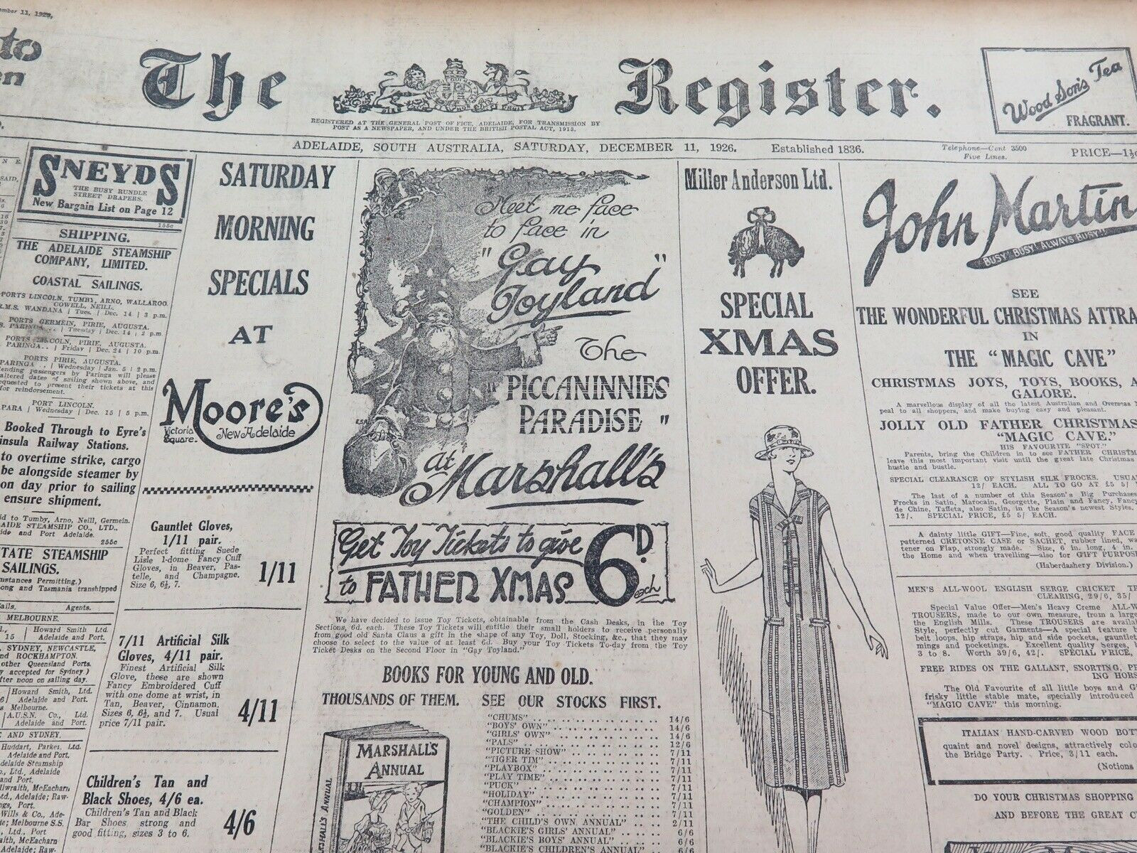 11 DEC 1926 / THE REGISTER NEWSPAPER, ADELAIDE.