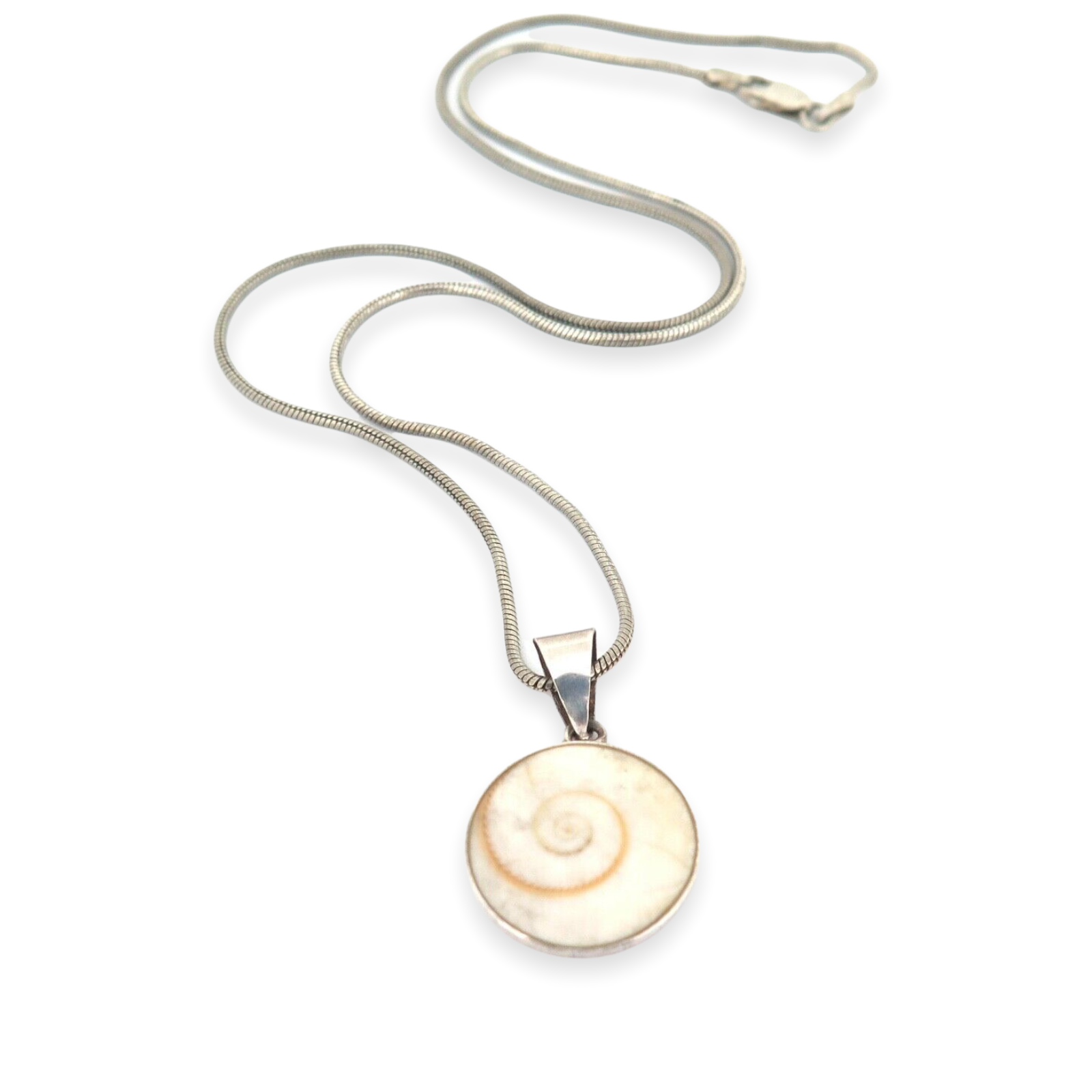 Vintage Sterling Silver Shiva Shell Necklace Length 45 cm 7.3g