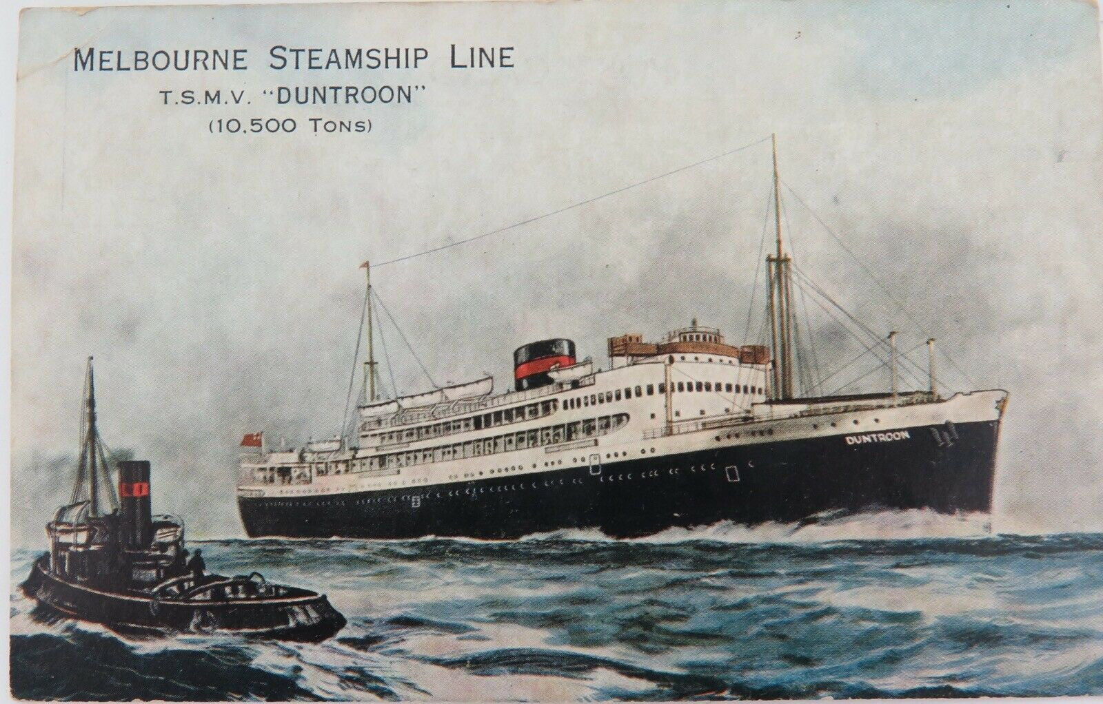 c1935 SUPER RARE MELBOURNE STEAMSHIP LINE TSMV DUNTROON SHIPS CREW ...