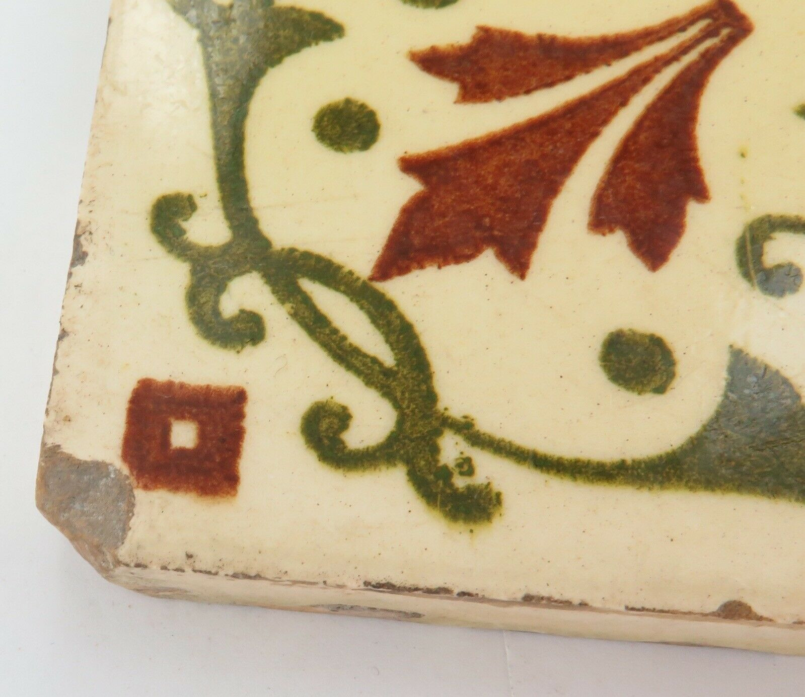2 Antique Colourful / Floral Feature Tiles.