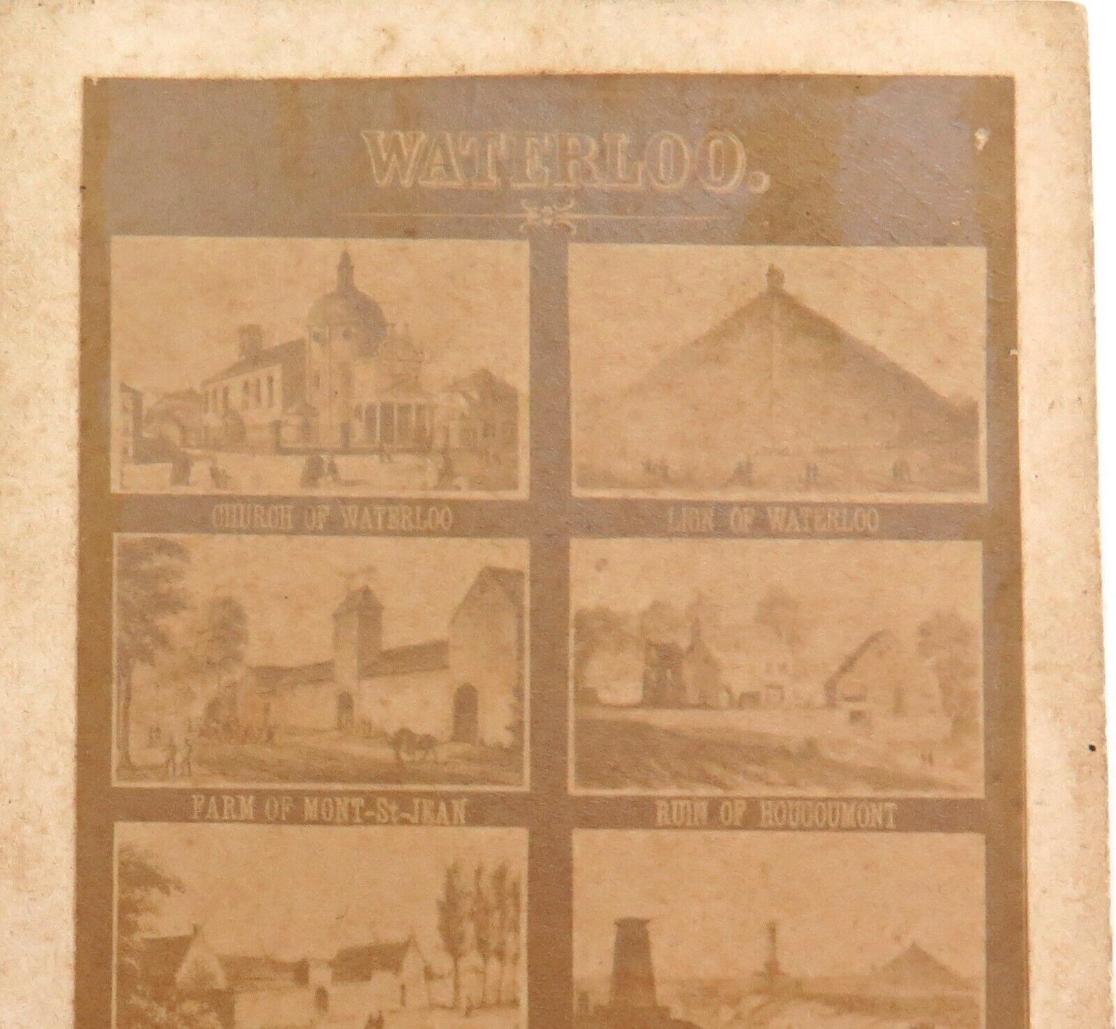 Super Rare 1884 Souvenir Card of the Battle of Waterloo.