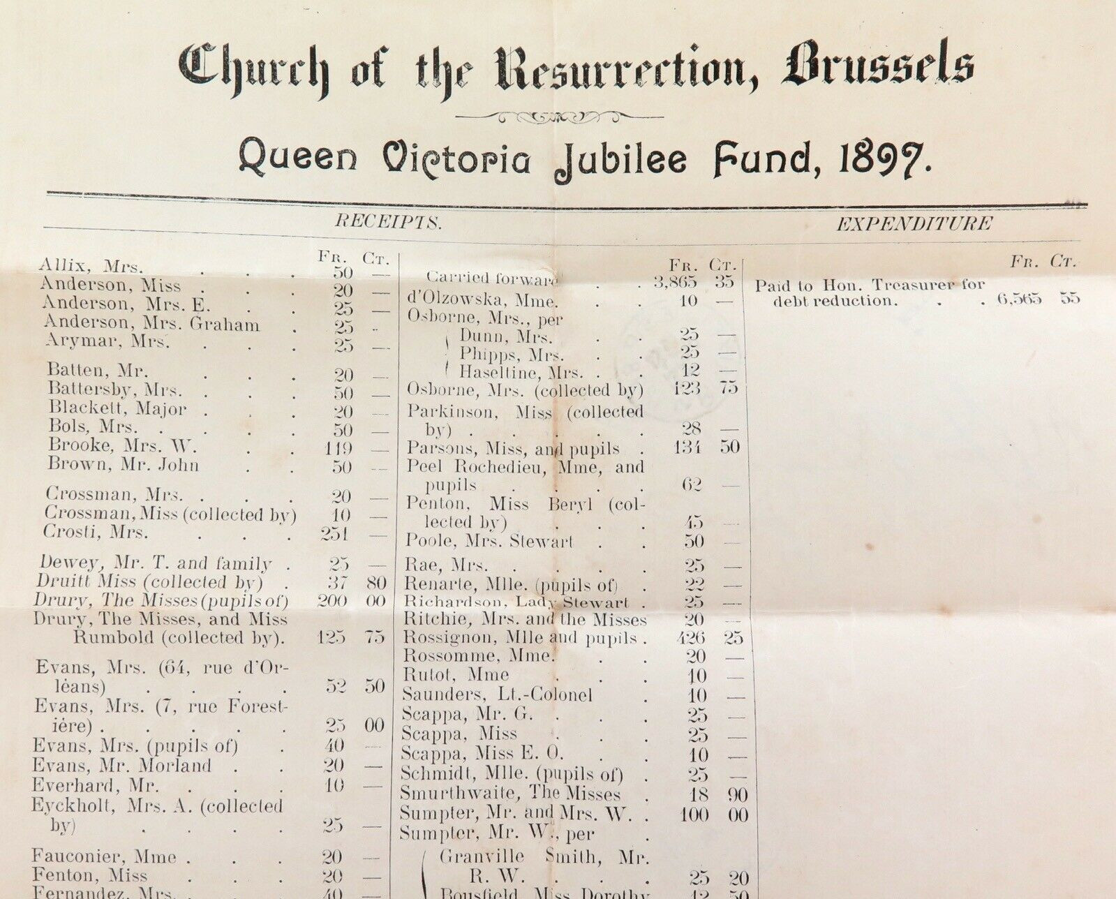 Rare 1897 Queen Victoria Jubilee Fund, Church of Resurrection, Brussels ...