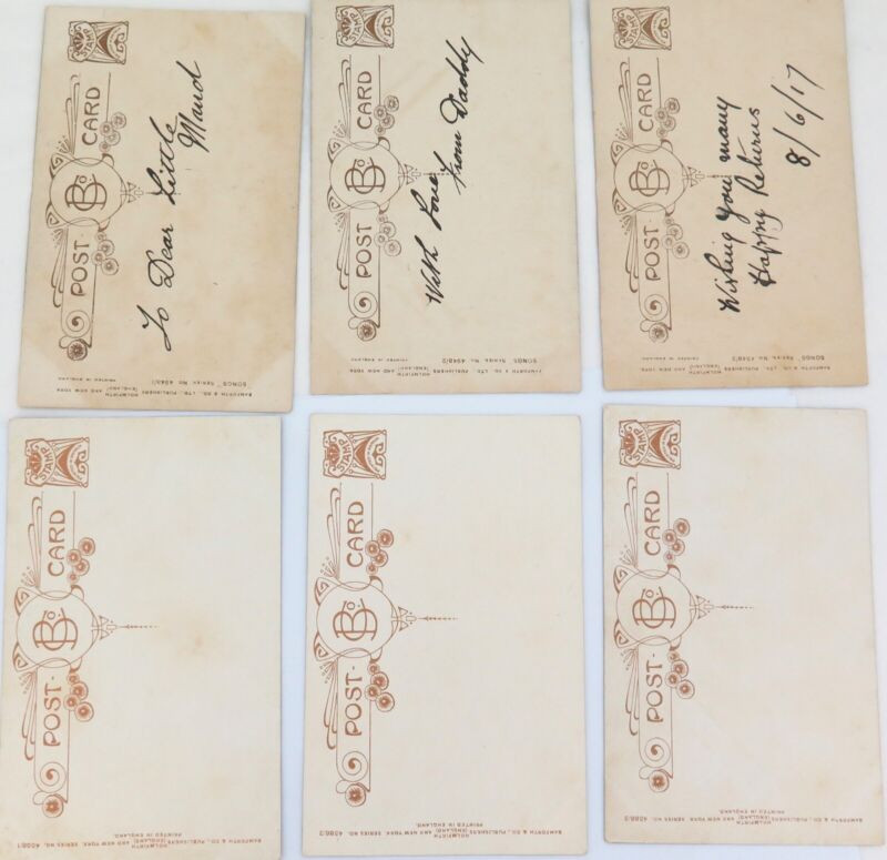 Early 1900s Job Lot 6 Bamforth & Co Series Postcards. 3 Unused ...
