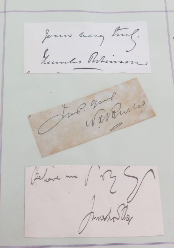 Rare Grouping 1800s / Early 1900s Original Signatures. Politicians ...