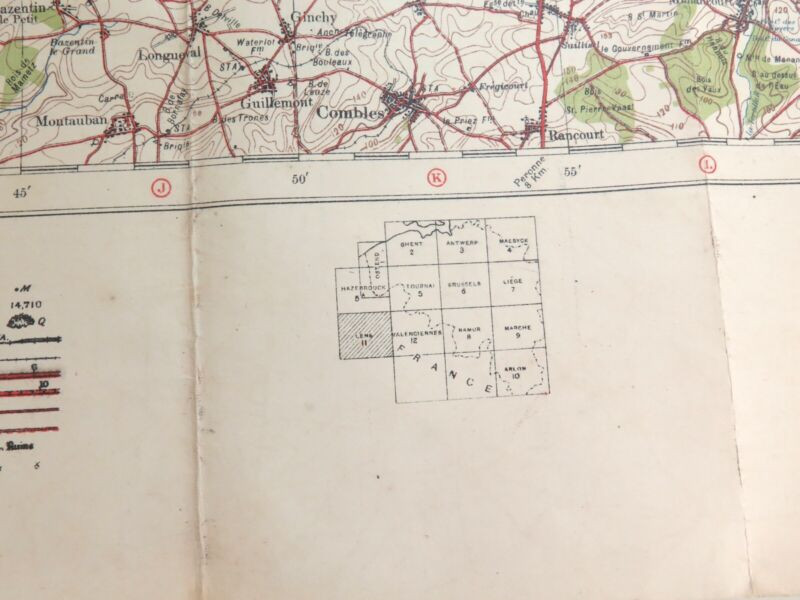 Scarce WW1 c1916 British Large Map of Lens, France. - Harrington & Co.