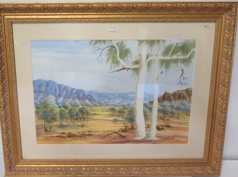 Therese Ryder 1946- Hermannsburg Artist. Signed Large Superb Framed ...