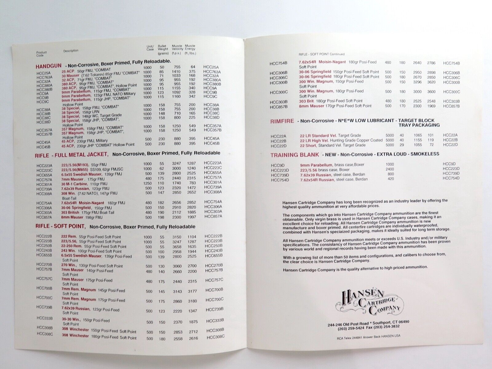 Hansen Cartridge Company Handgun, Rifle & Training Blank Ammo order ...
