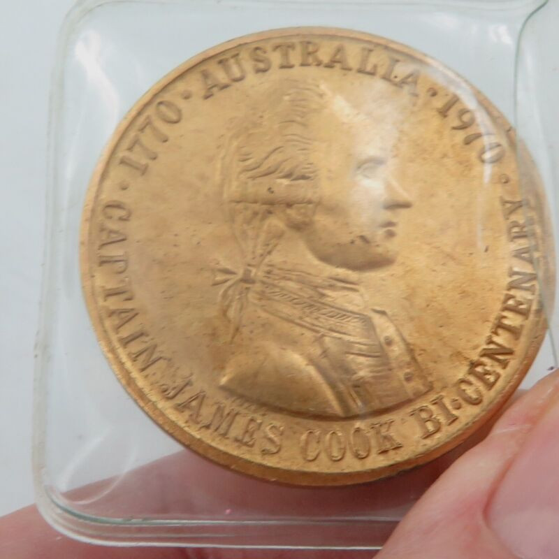 2 x Stokes 1970 State Bank of Victoria Captain Cook Medallions Original ...