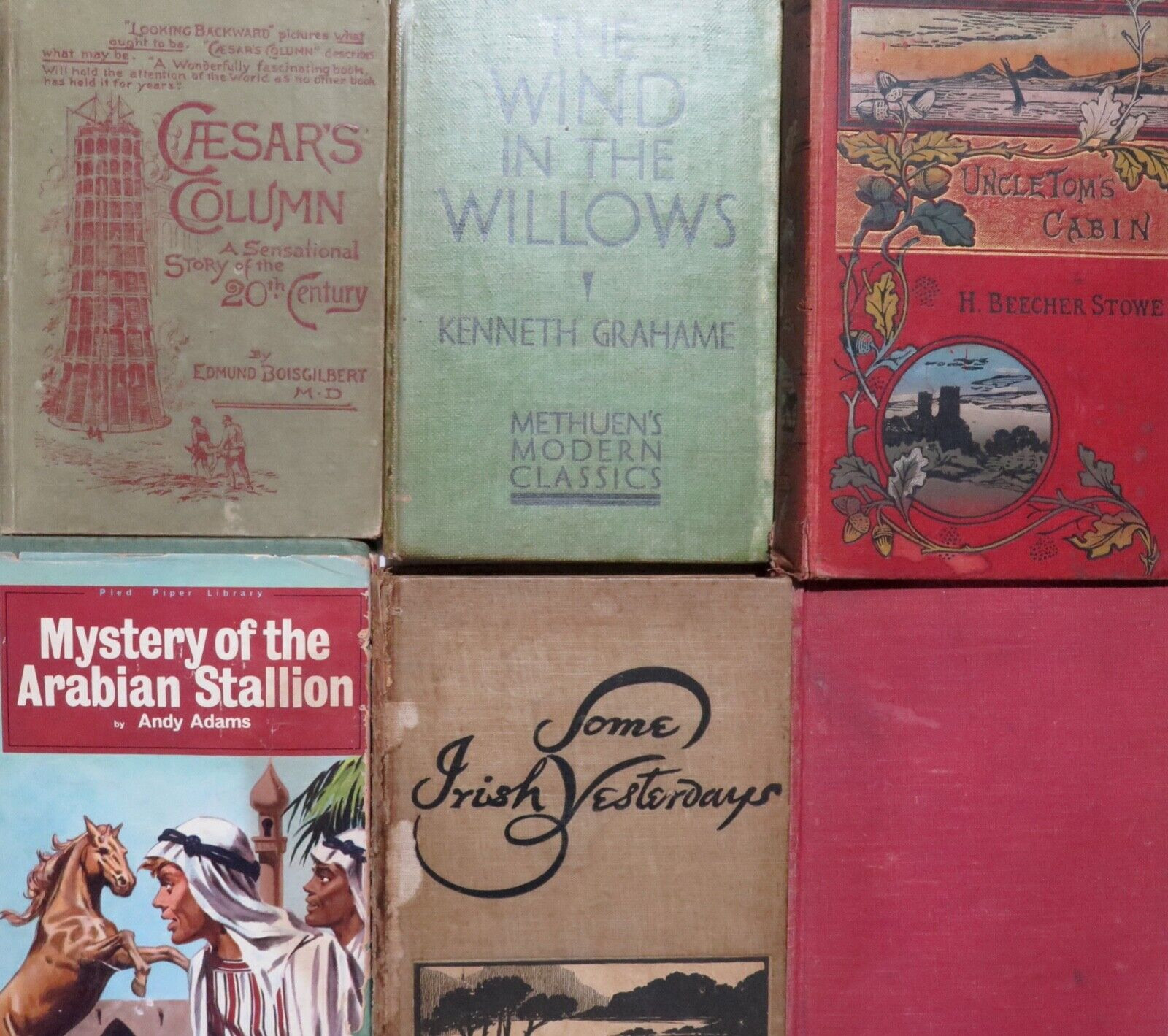 Group lot of 6 Antique Story Books incl Wind in the Willows ...