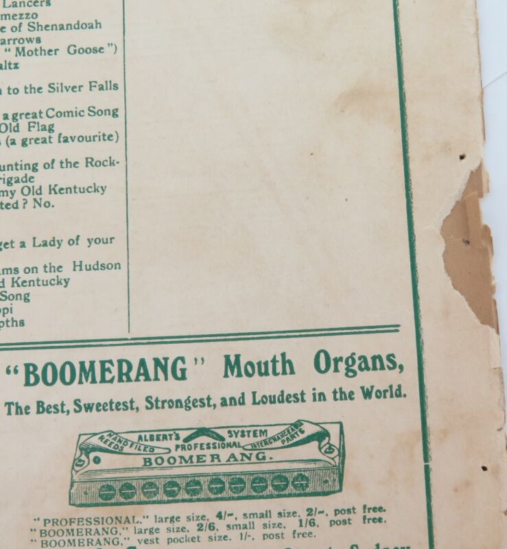 1908 Australiana Rare Patriotic Music Sheet. "Sons of The Southern ...