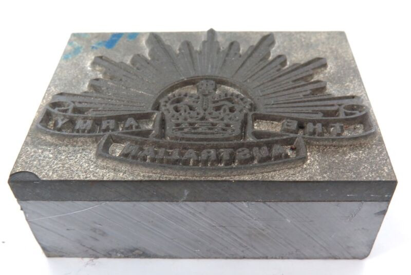 Australian Rising Sun. Rare Vintage Solid Metal Printers Die, Mold ...