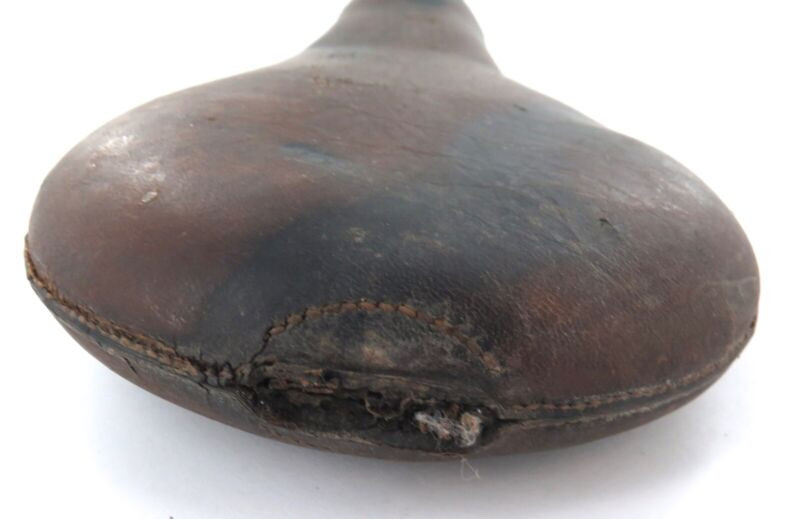 1800s 3 LB Leather Powder Flask. - Harrington & Co.