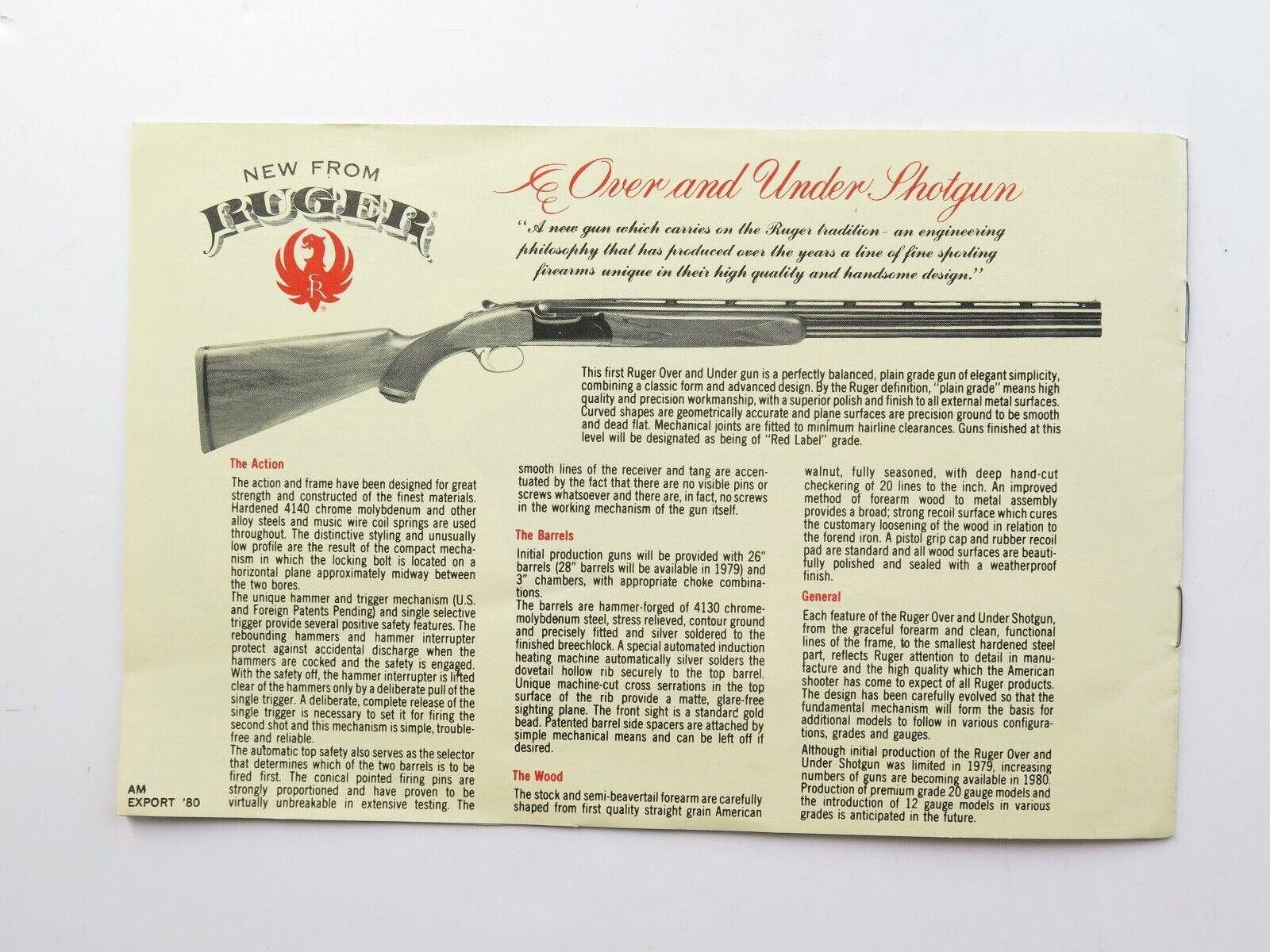 Sturm Ruger & Co 1980 Sporting Firearms Gun Catalogue - Harrington & Co.