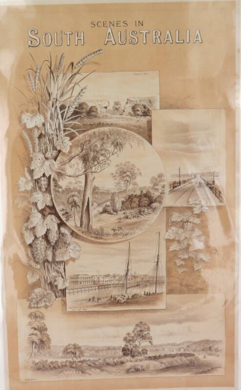 1886 Colonial Australia. Superb Large Lithograph. Scenes in South ...