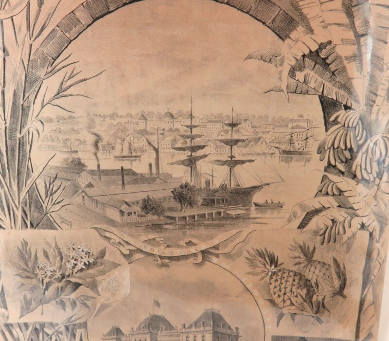 1886 Colonial Australia. Superb Large Lithograph. Scenes in Queensland ...