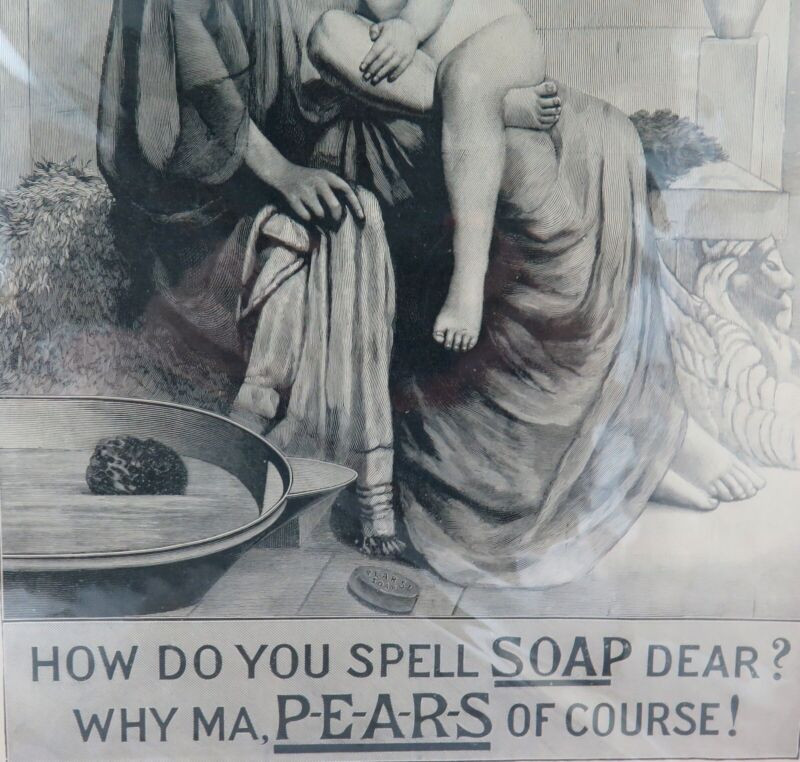 1895 Very Large Advert for Pears Soap ex Illustrated Sporting and Dramatic News. - Harrington & Co.