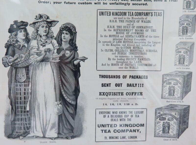 1895 Large Advert ex The Graphic “United Kingdom Tea Company ...