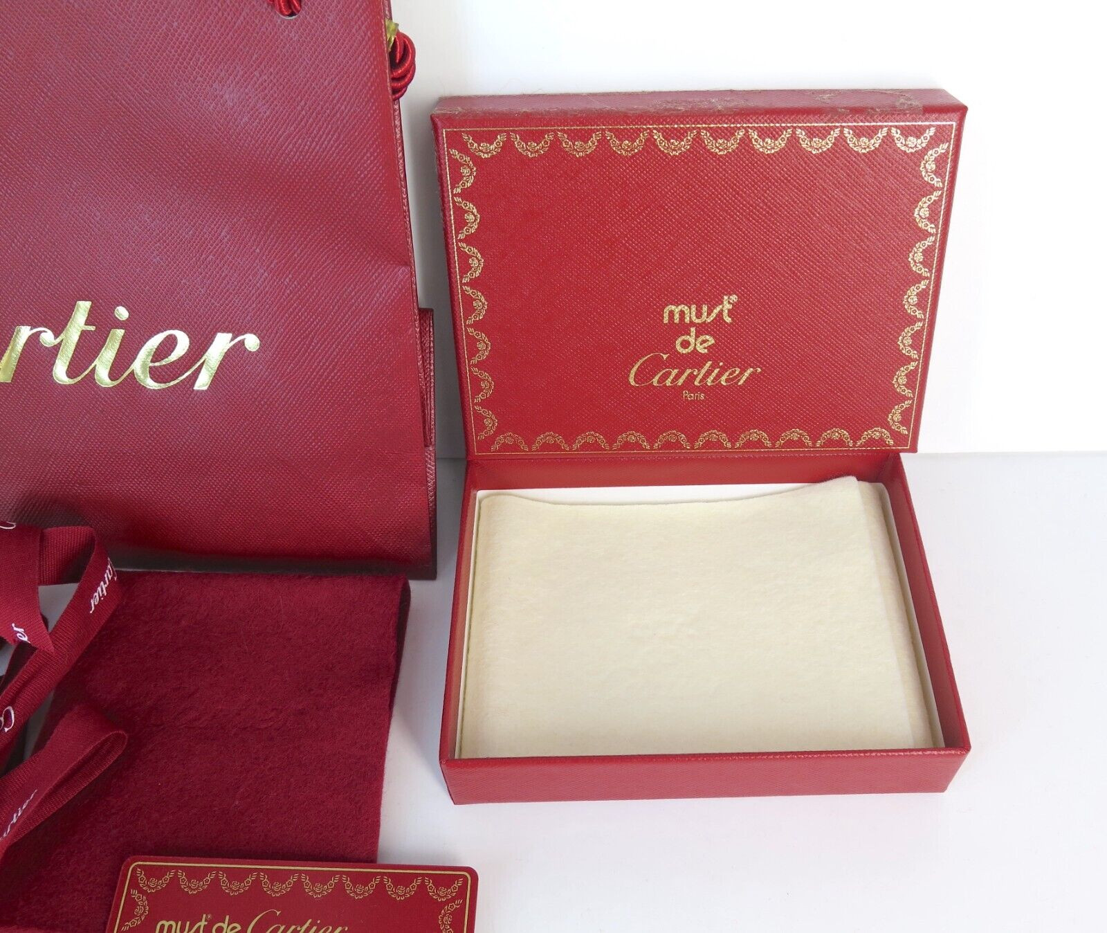 Must de Cartier Red Gift Box with Authenticity Card, Retail Gift Bag ...